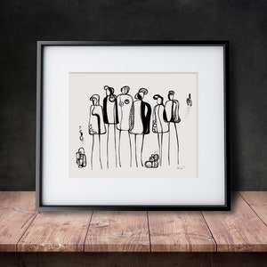 Pod People, Abstract Art Print, Contemporary Art, Body Silhouette ...