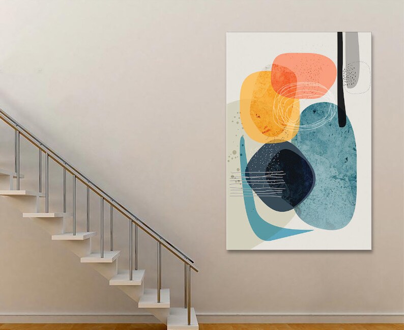 Tangled Rocks Mid-Century Modern Abstract nature geometric | Etsy