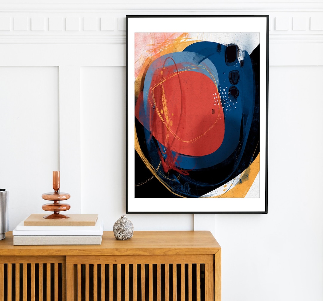 Heat, Modern Abstract Print, Large Wall Art Print, Living Room Art ...
