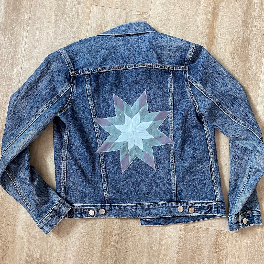 Quilted Jean Jacket, Repurposed Jean Jacket, Quilted Denim Jacket ...