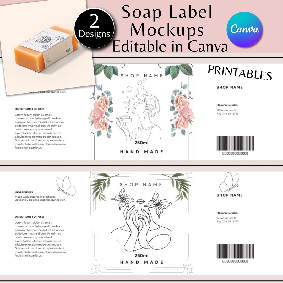 Elegant Soap Label Template, Simple Design Editable Canva Design ...
