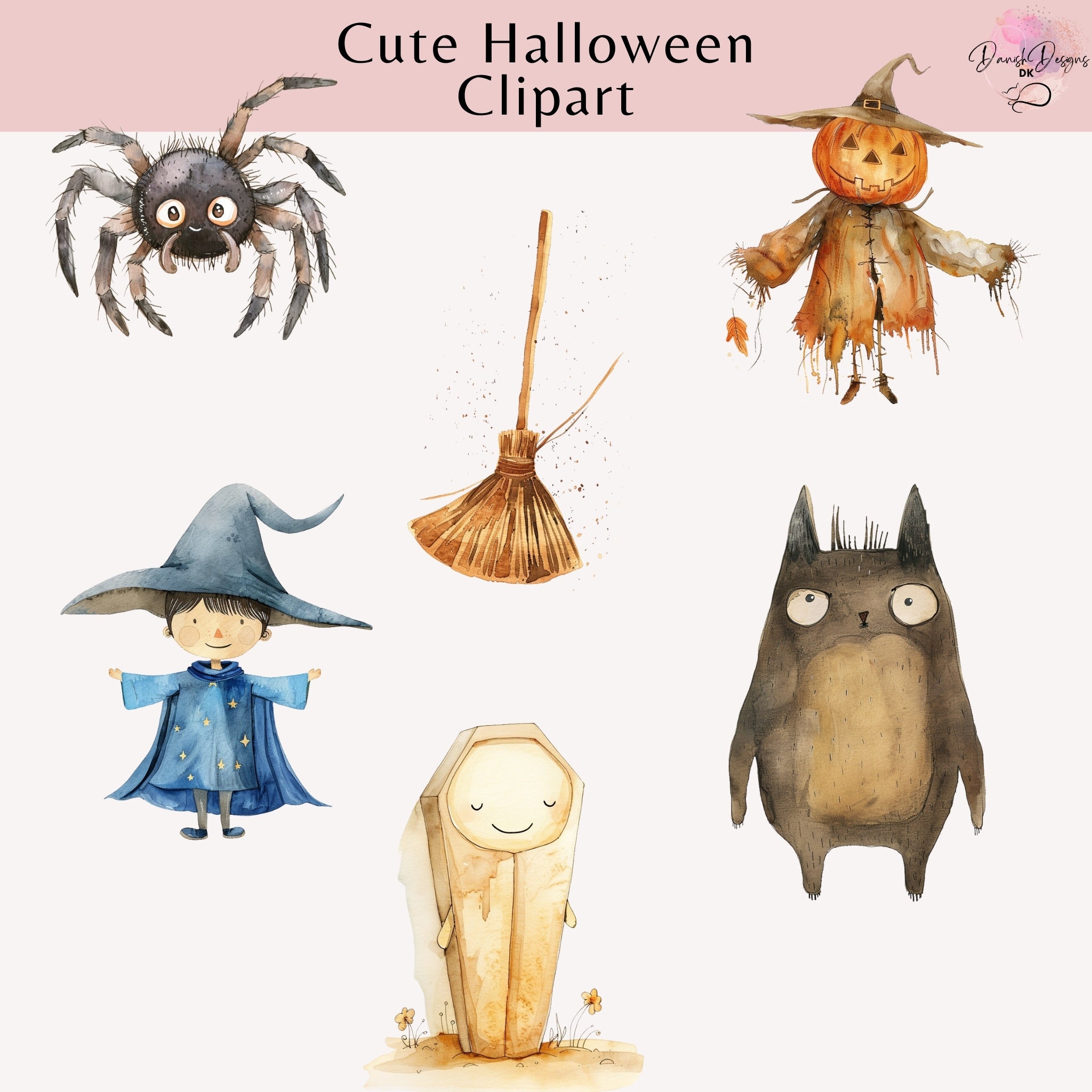 Cute Halloween Clipart - Witch, Wizard, and Cute Monster Clipart - 22 ...