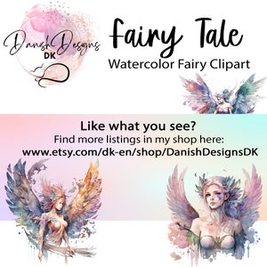 Watercolor Fairy Clipart, Fantasy Creatures Clipart Bundle, Watercolor ...