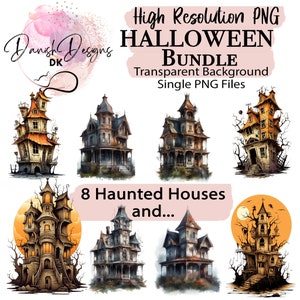 Spooky Halloween Clip Art Bundle, 54 Spooky Watercolor Images - Pumpkin ...