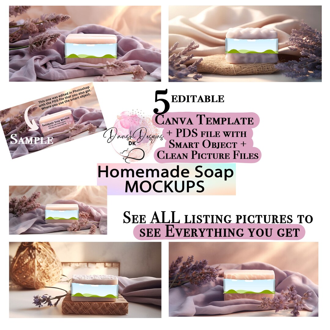 Canva Mockup Artisan Soap Label Mockup, Customizable Soap Mockup ...