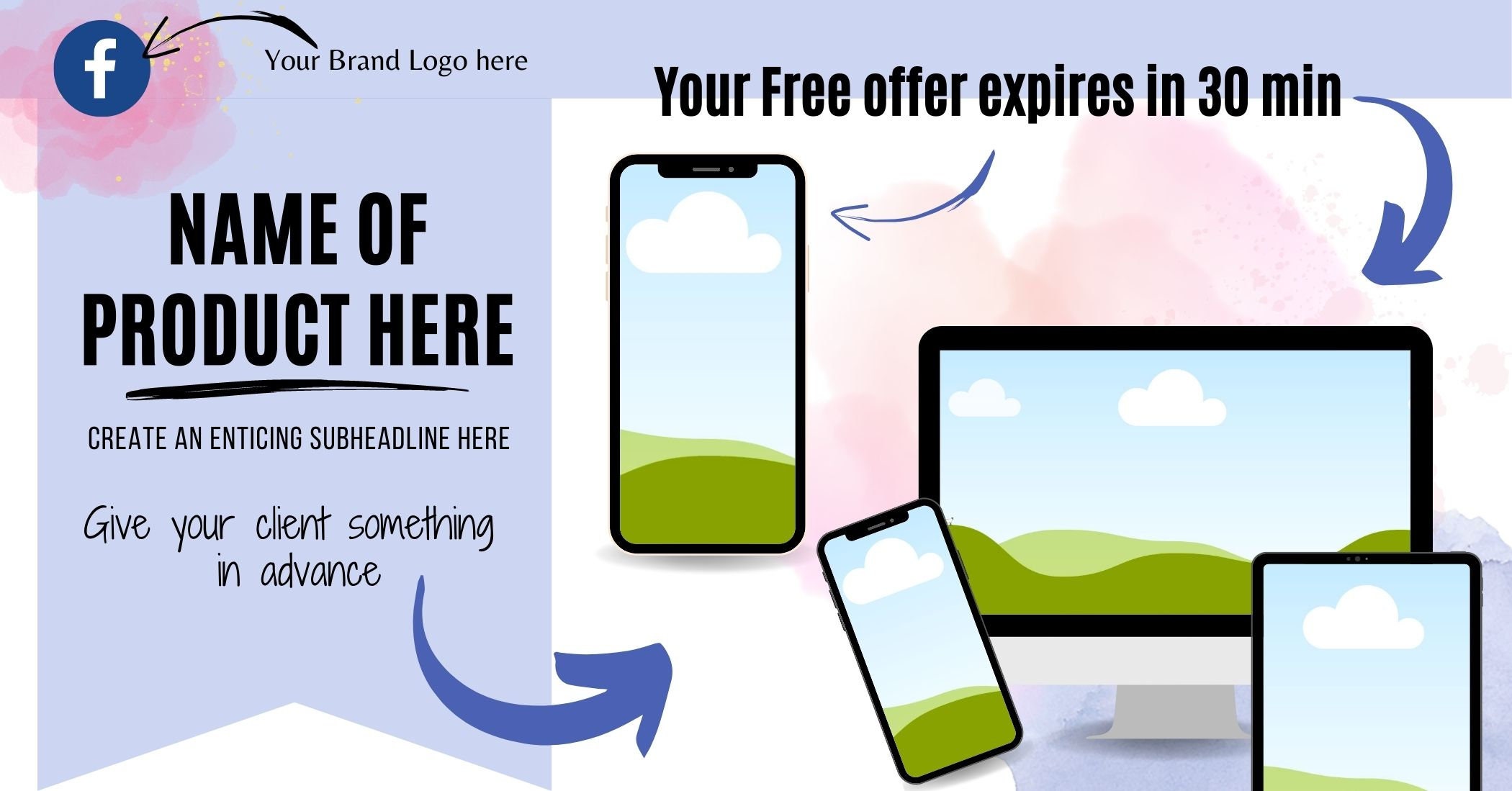 Canva Mockup Facebook Ads Mock-up Templates - Etsy