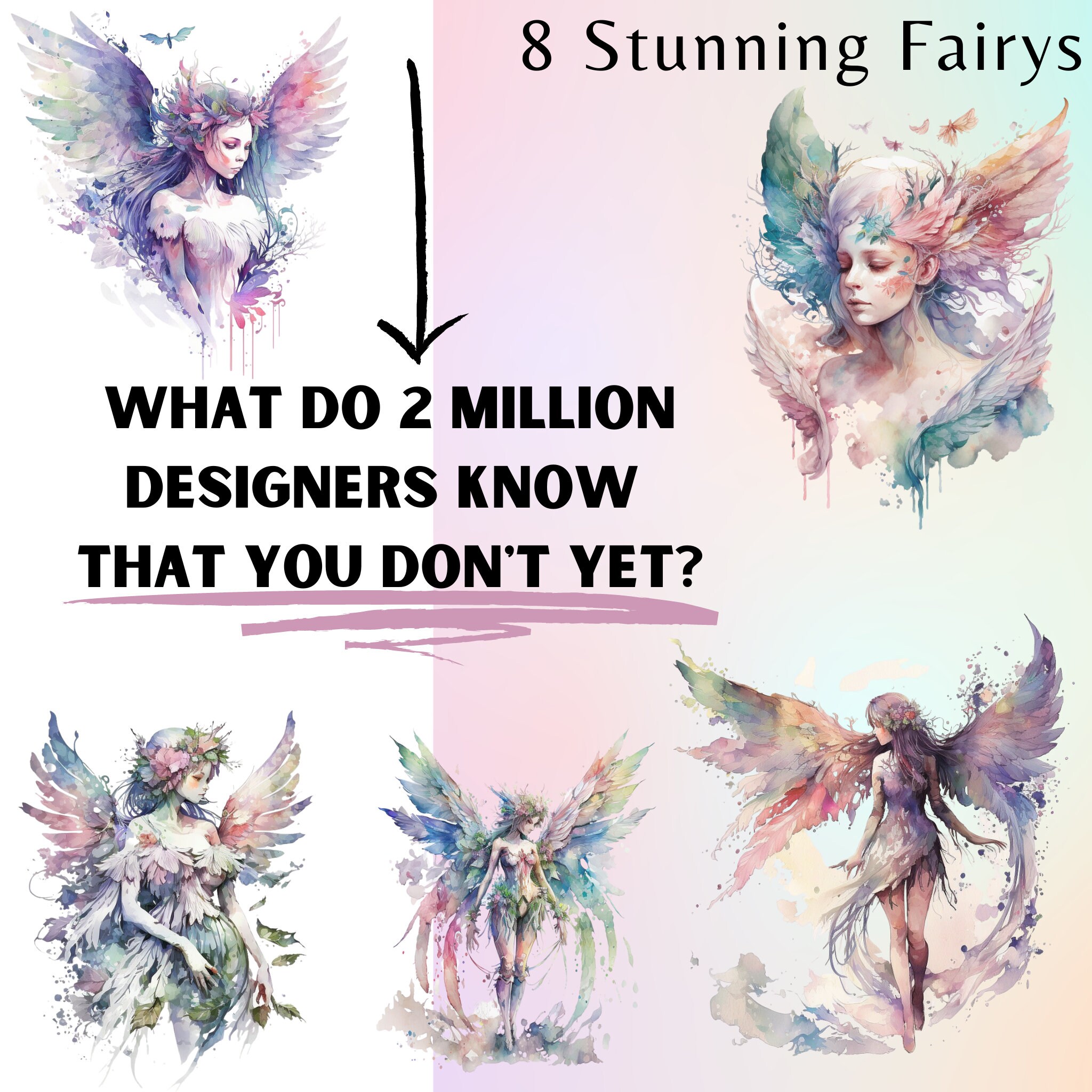 Watercolor Fairy Clipart Fantasy Creatures Clipart Bundle - Etsy