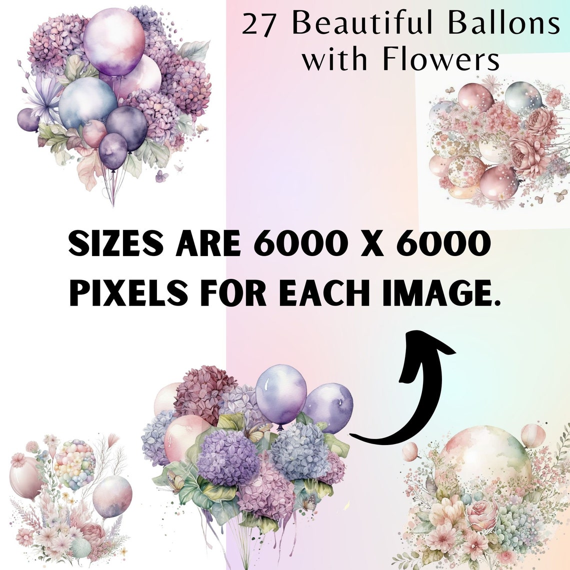 Watercolor Balloons Clipart Bundle, Birthday Clipart, Balloons Clipart ...