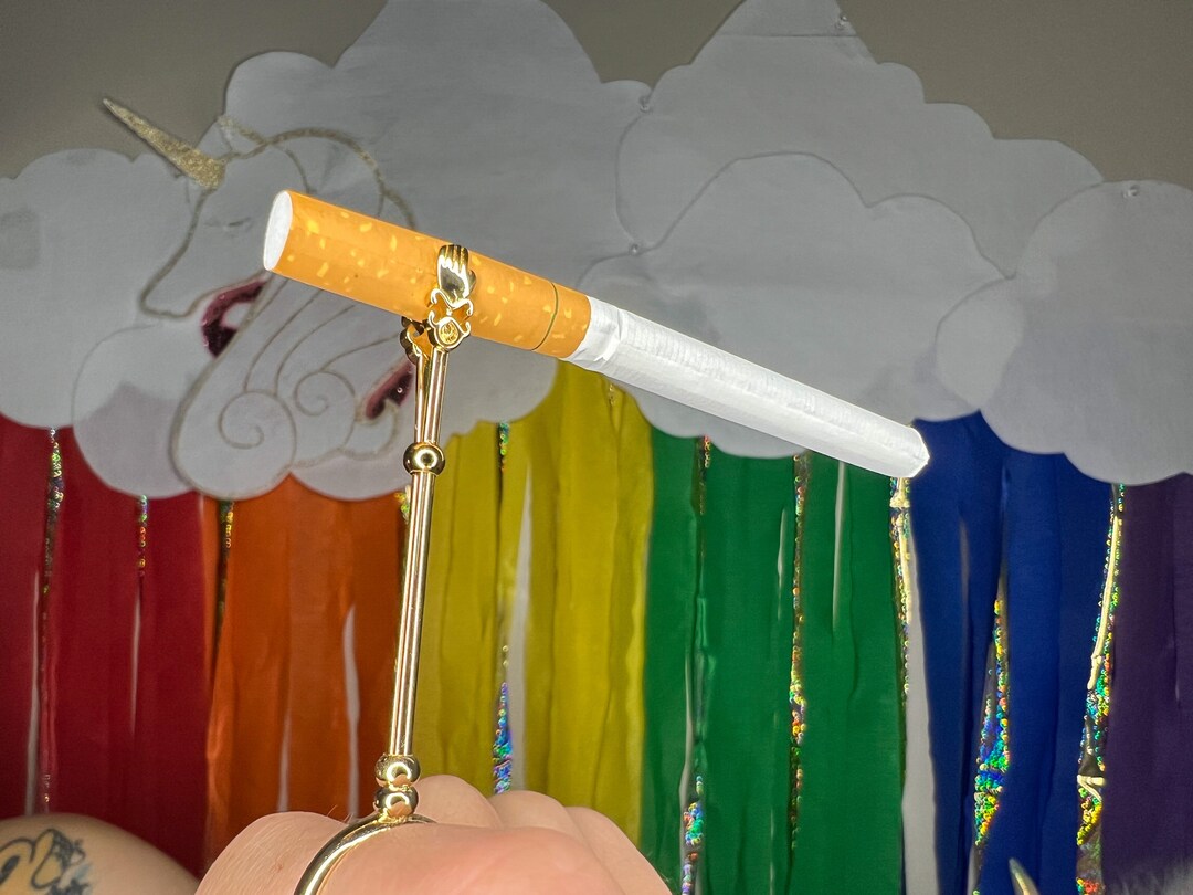 Golden Hand Cigarette Holder, Unique Gift for Her, 1950s Ring Holder ...