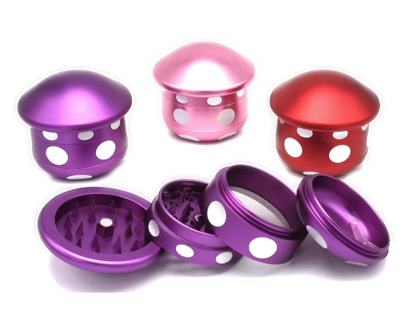 Girly Mushroom Tobacco Grinder, Cute Metal Herb Grinder, Trippy Grinder ...