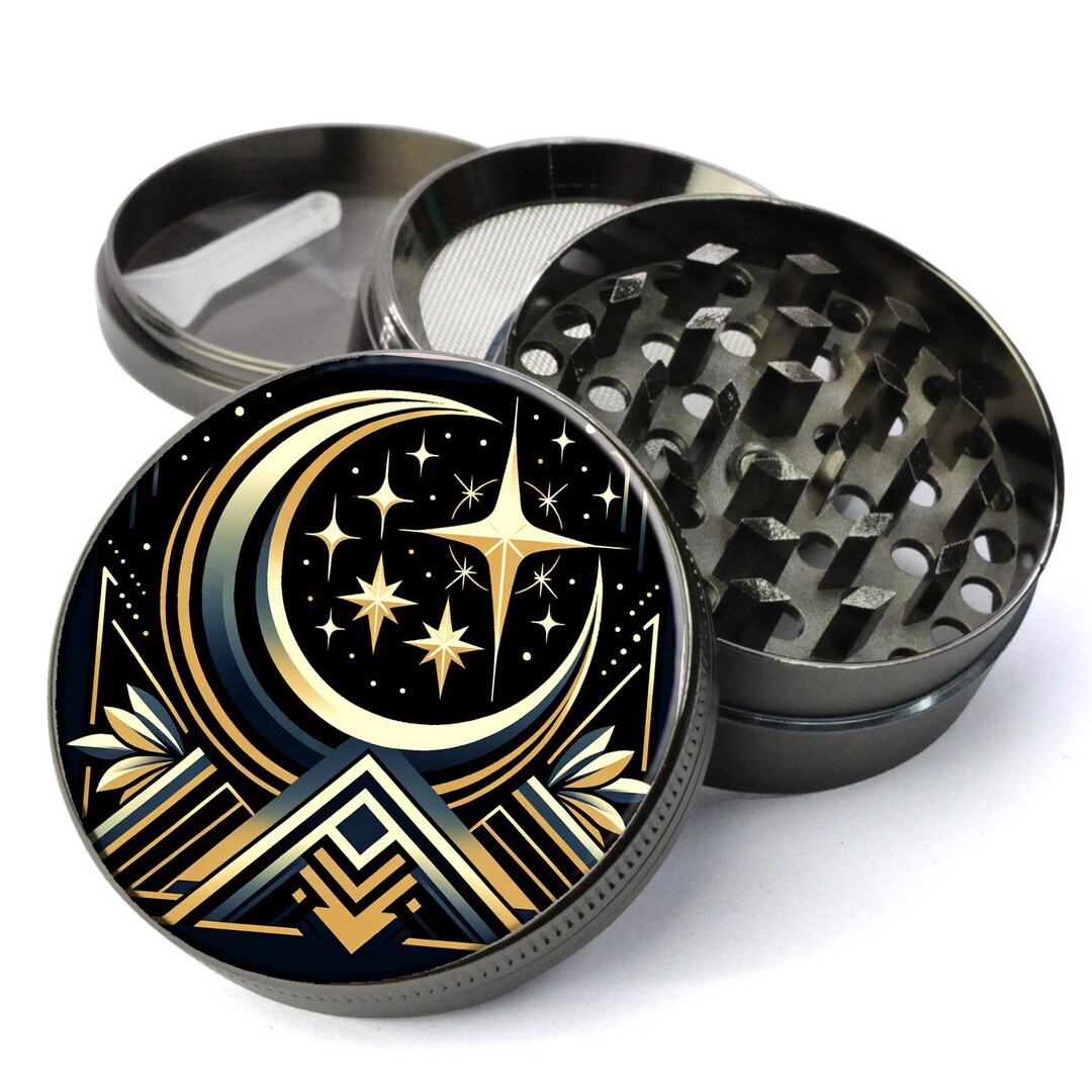 Crescent Moon With Stars Grinder, Whimsigoth Grinder, Large Grinder ...