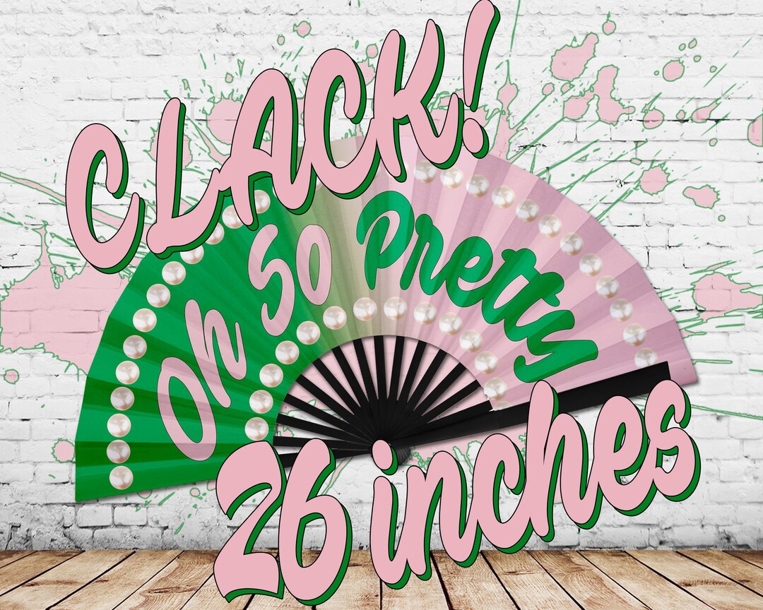 Oh so Pretty HBCU Folding Fan, Large Clack Fan, Sorority Fan, Snapping ...