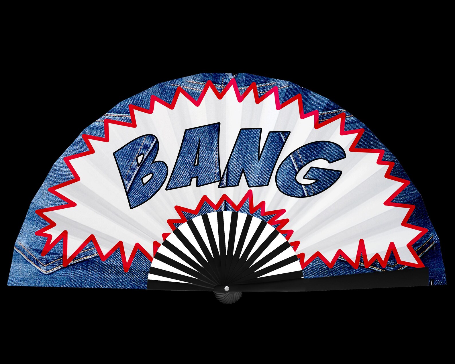 Denim BANG Cowboy Fan, Bang Fan, Clacker Fan, Snapping Fan, Halloween ...