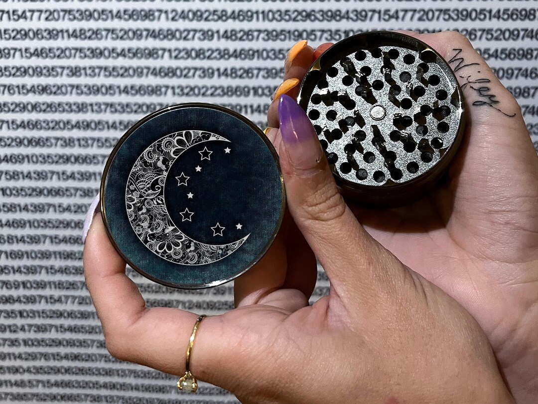 Extra Large Blue Moon Grinder, Accessory Gift for Her, Lunar Spice ...