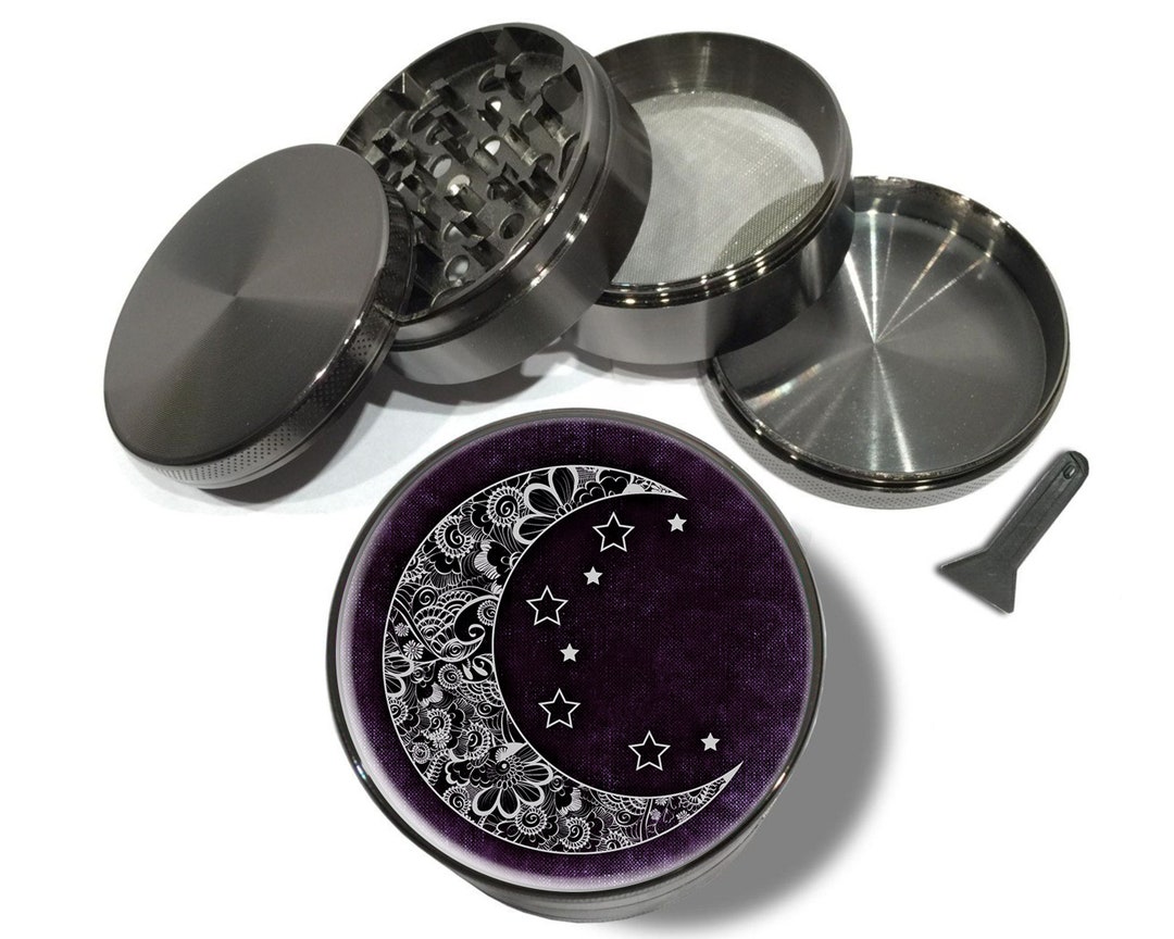 Crescent Moon Stars Whimsical Grinder With Catcher - Whimsigoth Herb ...