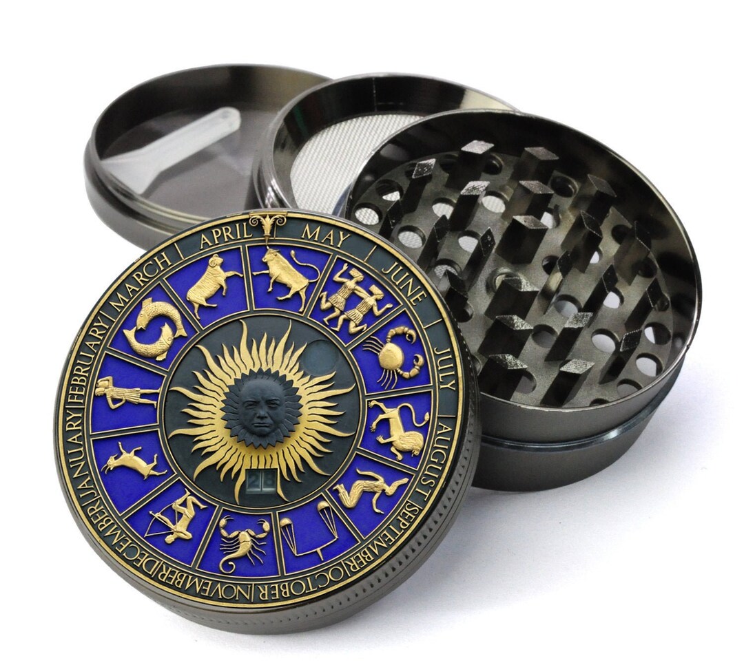 Astrology Grinder With Catcher, Zodiac Gift, Herb Grinders ...
