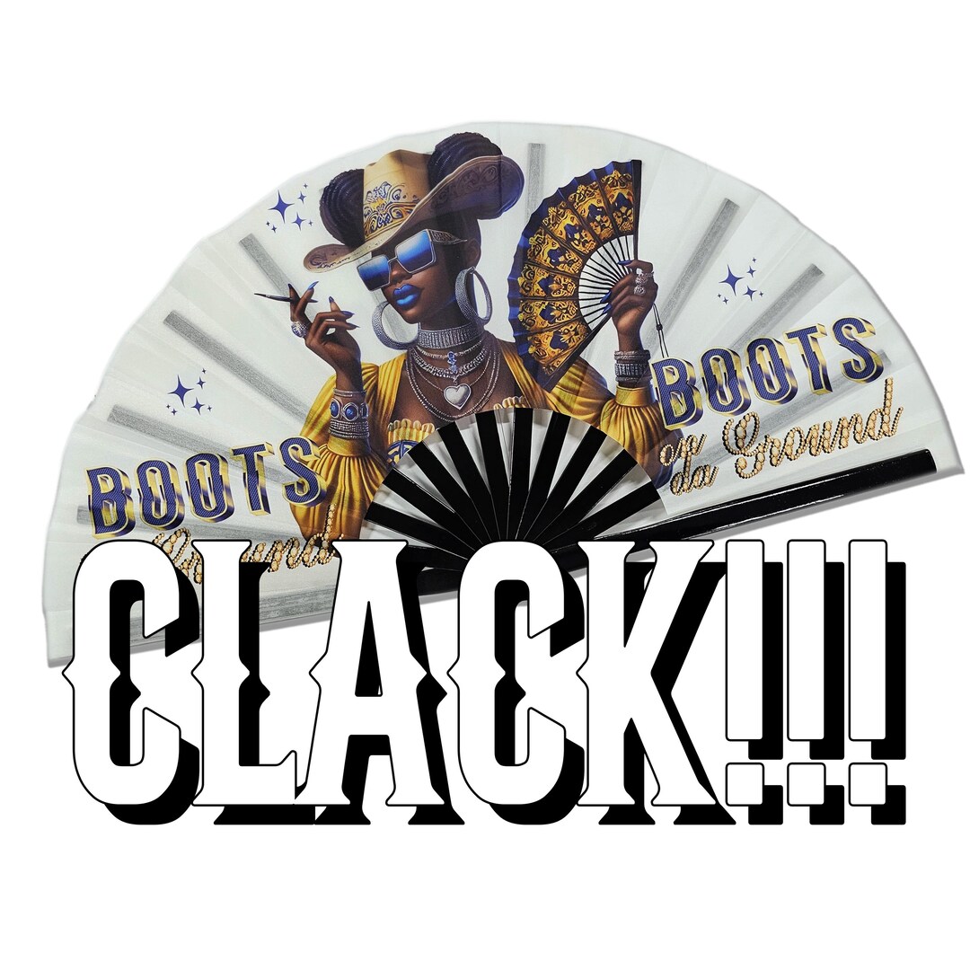 Clack Fans for Line Dancing, Boots on the Ground Folding Hand Fan ...