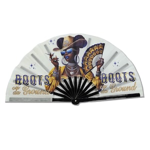 Clack Fans for Line Dancing, Boots on the Ground Folding Hand Fan ...