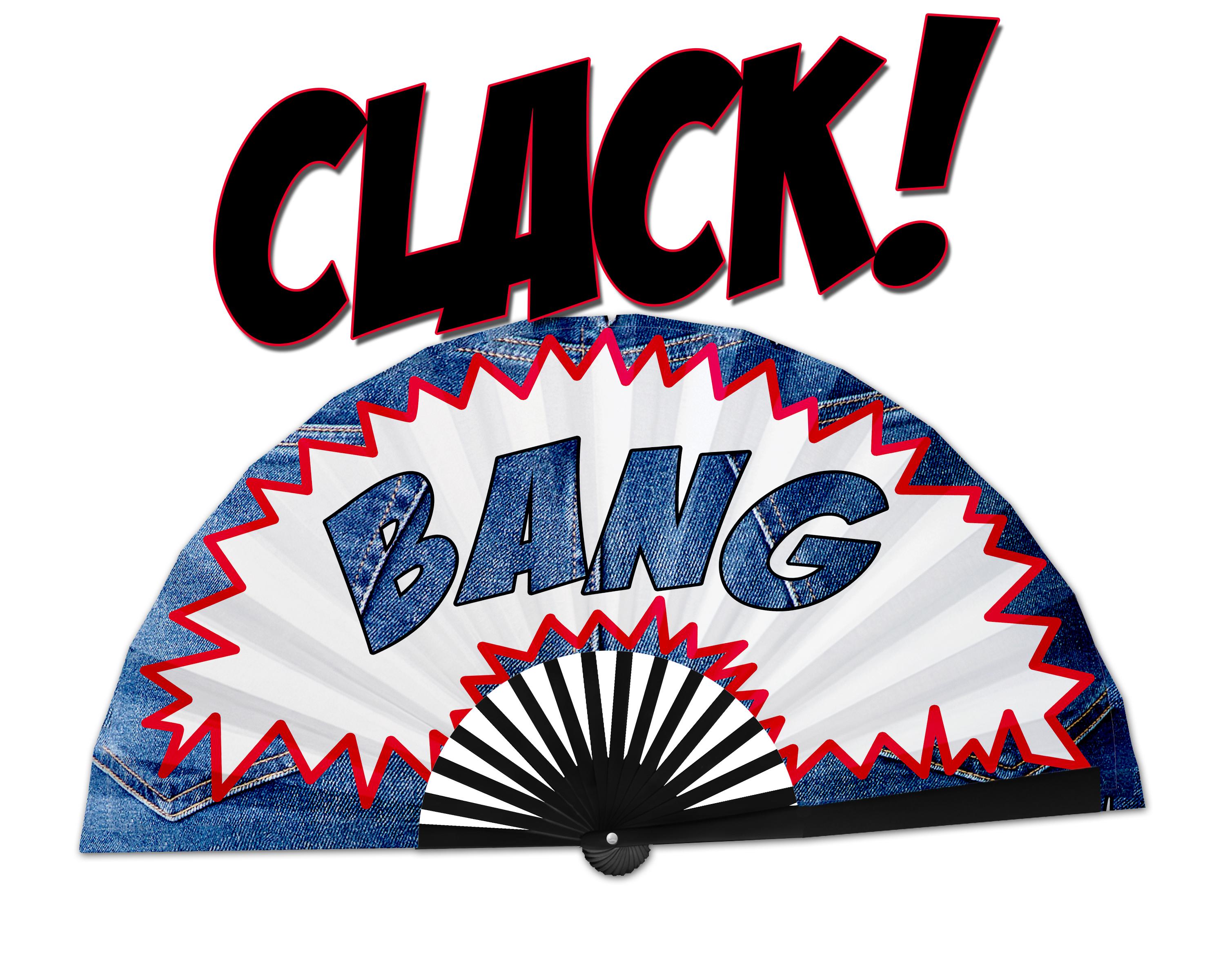 Denim BANG Cowboy Fan, Bang Fan, Clacker Fan, Snapping Fan, Halloween ...