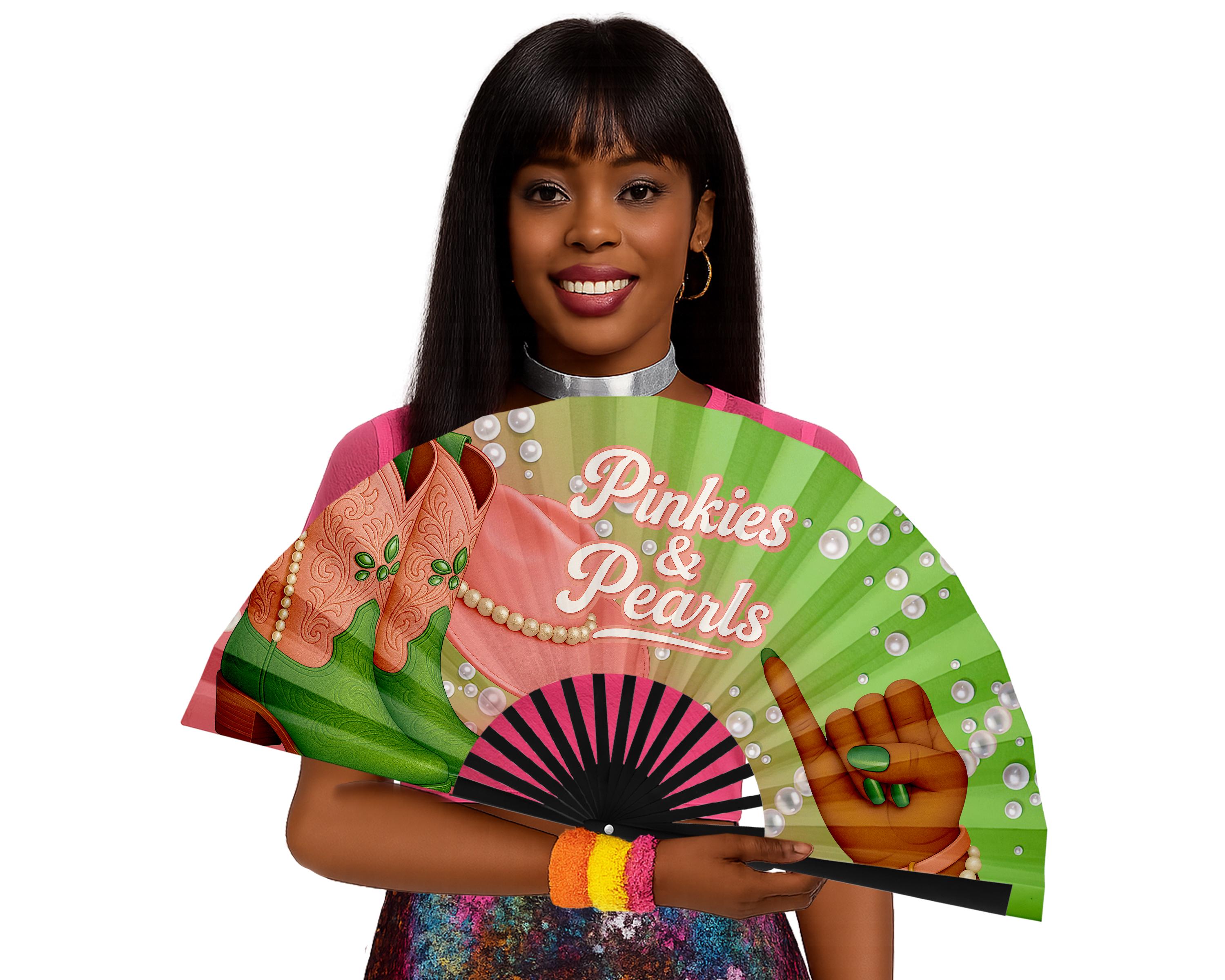 Sorority Hand Fan, Pinkies and Pearls Clack Fan, Celebration Clack Fan ...