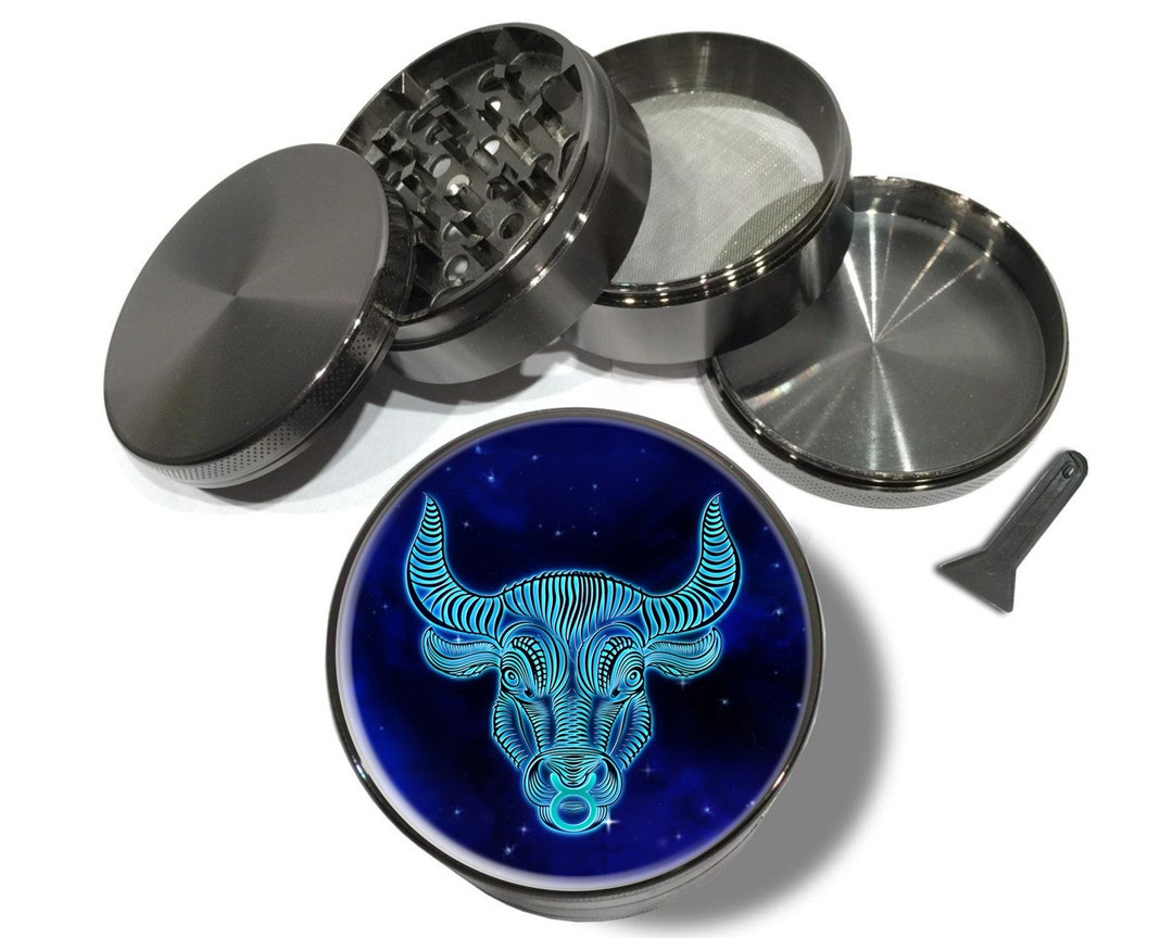 Taurus Zodiac Grinder, Zodiac Sign Grinders, Large Grinder, Spice ...