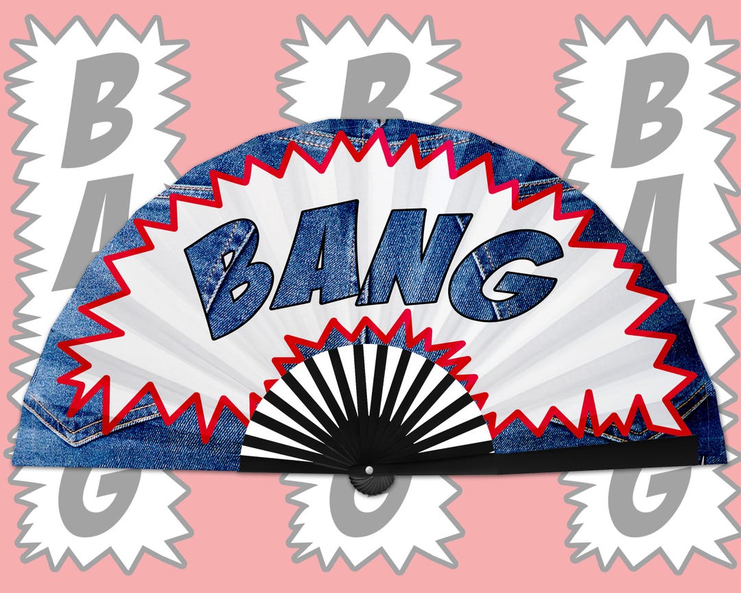 Denim BANG Cowboy Fan, Bang Fan, Clacker Fan, Snapping Fan, Halloween ...