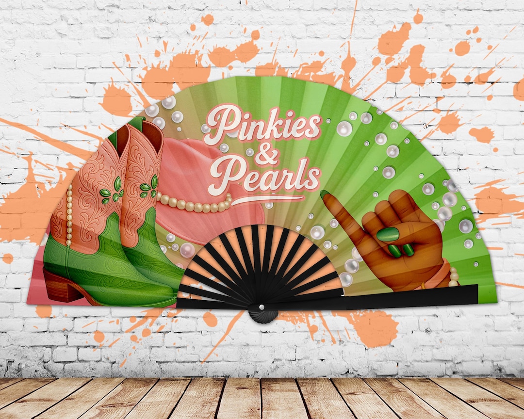 Pinkies and Pearls Folding Fan, HBCU Clack Fan, Back to School Gift ...