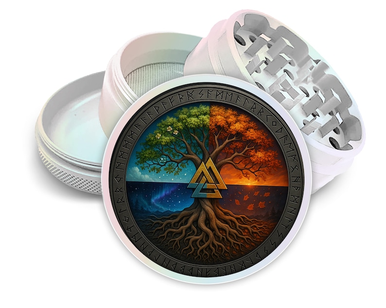 Valknut Tree of Seasons Grinder, Herb Grinder With Catcher, Extra Large ...
