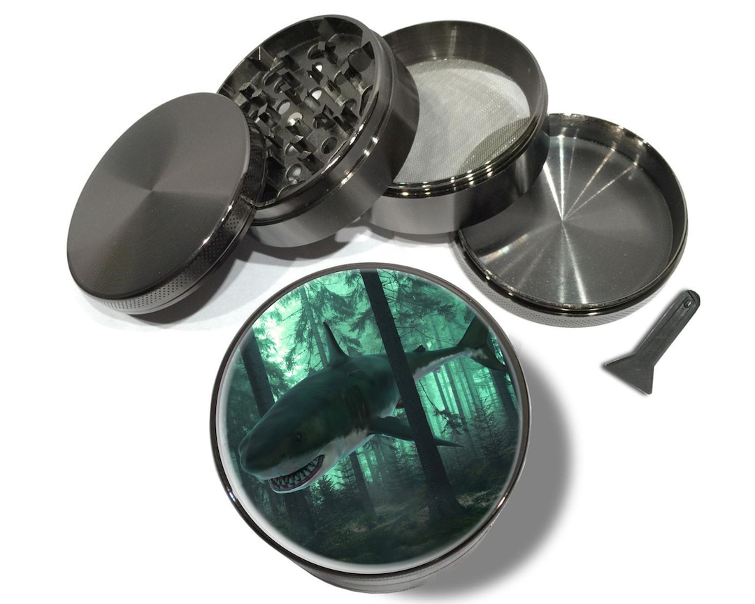 Great White Shark in the Forest, Tobacco Grinder With Catcher, Extra ...