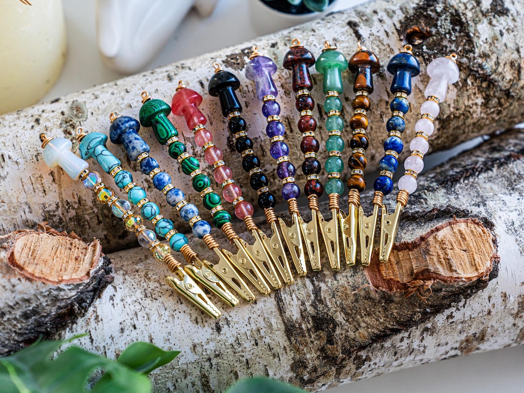 Crystal Wand Clip, Credit Card Clip, Bracelet Helper, Mystical Mushroom ...
