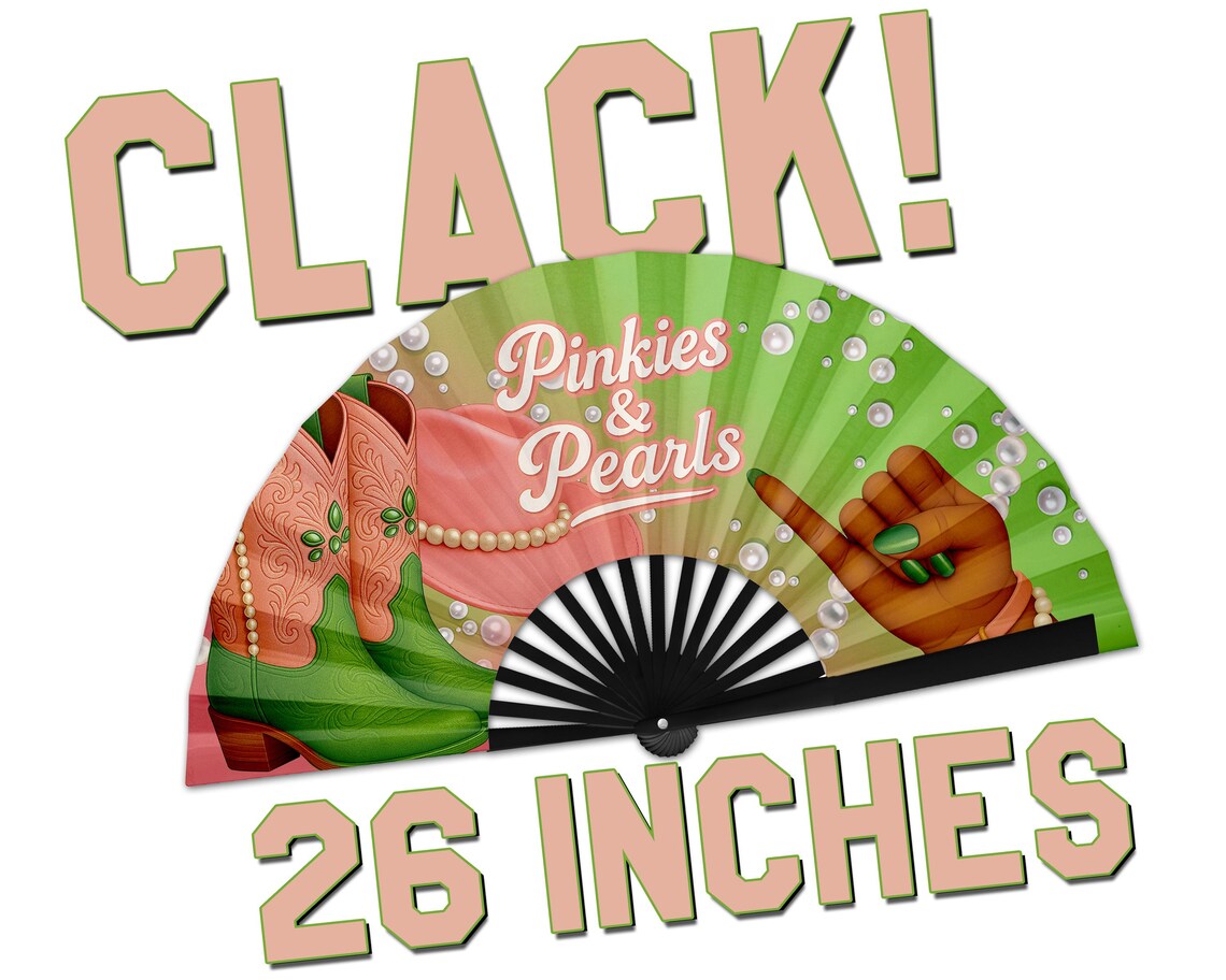 Sorority Hand Fan, Pinkies and Pearls Clack Fan, Celebration Clack Fan ...