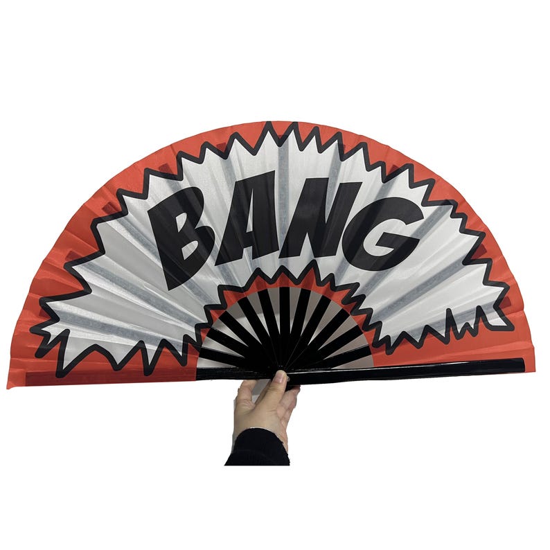 Folding Bang Comic Fan, Cowboy Hand Fan, Line Dance Fan, Large Rave ...