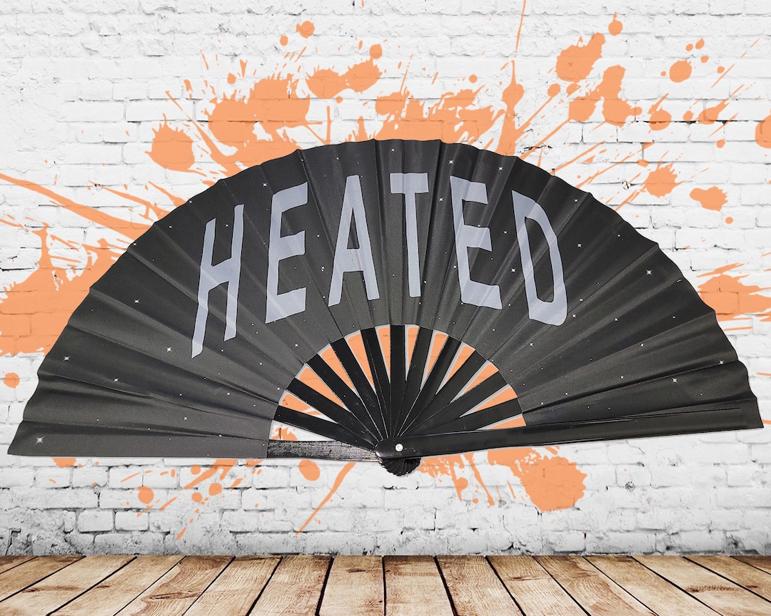 Heated Handheld Fan, Large Clacking Hand Fans, Concert Merch, Foldable ...