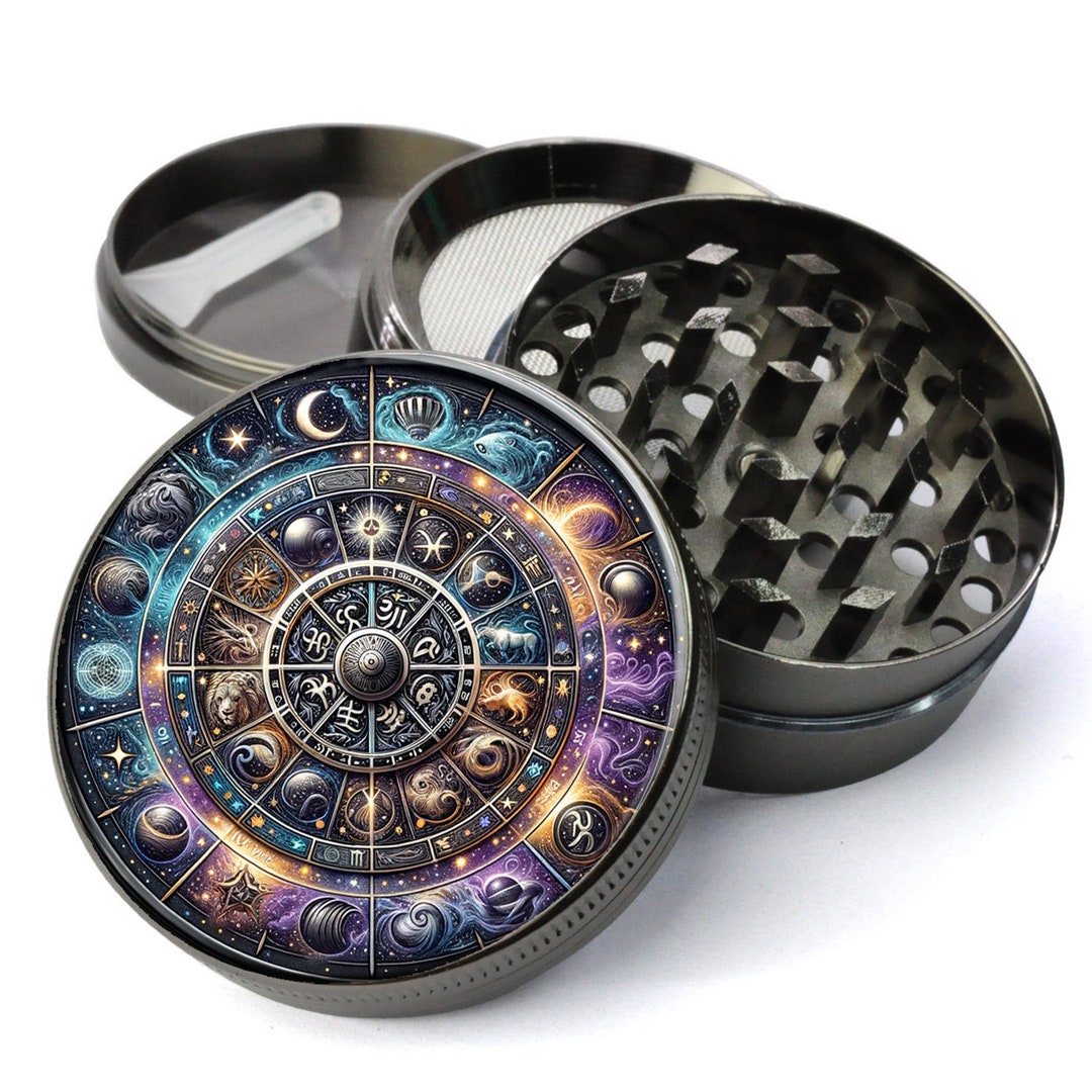 Zodiac Signs Grinder, Zodiac Sign Gift, Astrological Grinder, Astrology ...