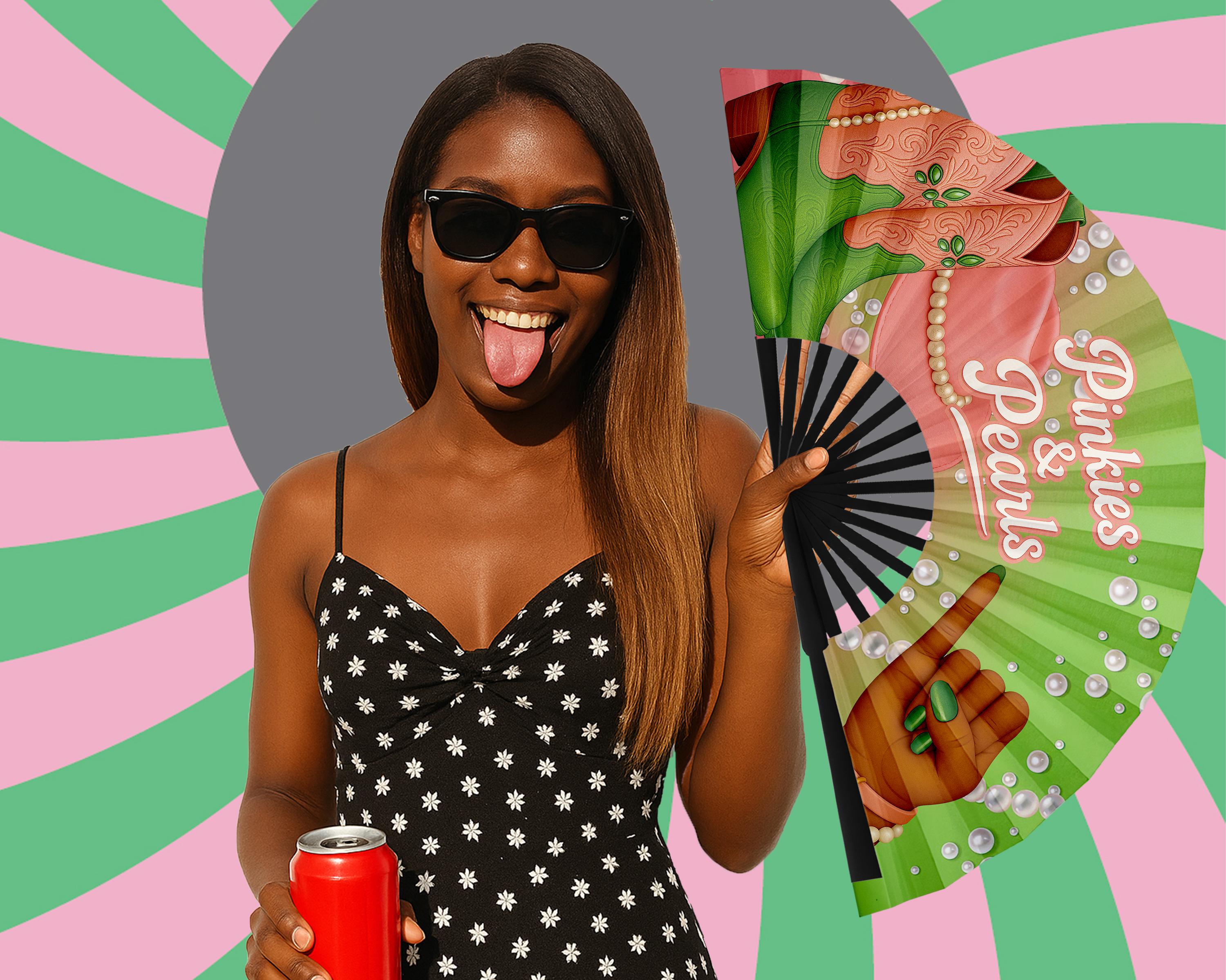Sorority Hand Fan, Pinkies and Pearls Clack Fan, Celebration Clack Fan ...