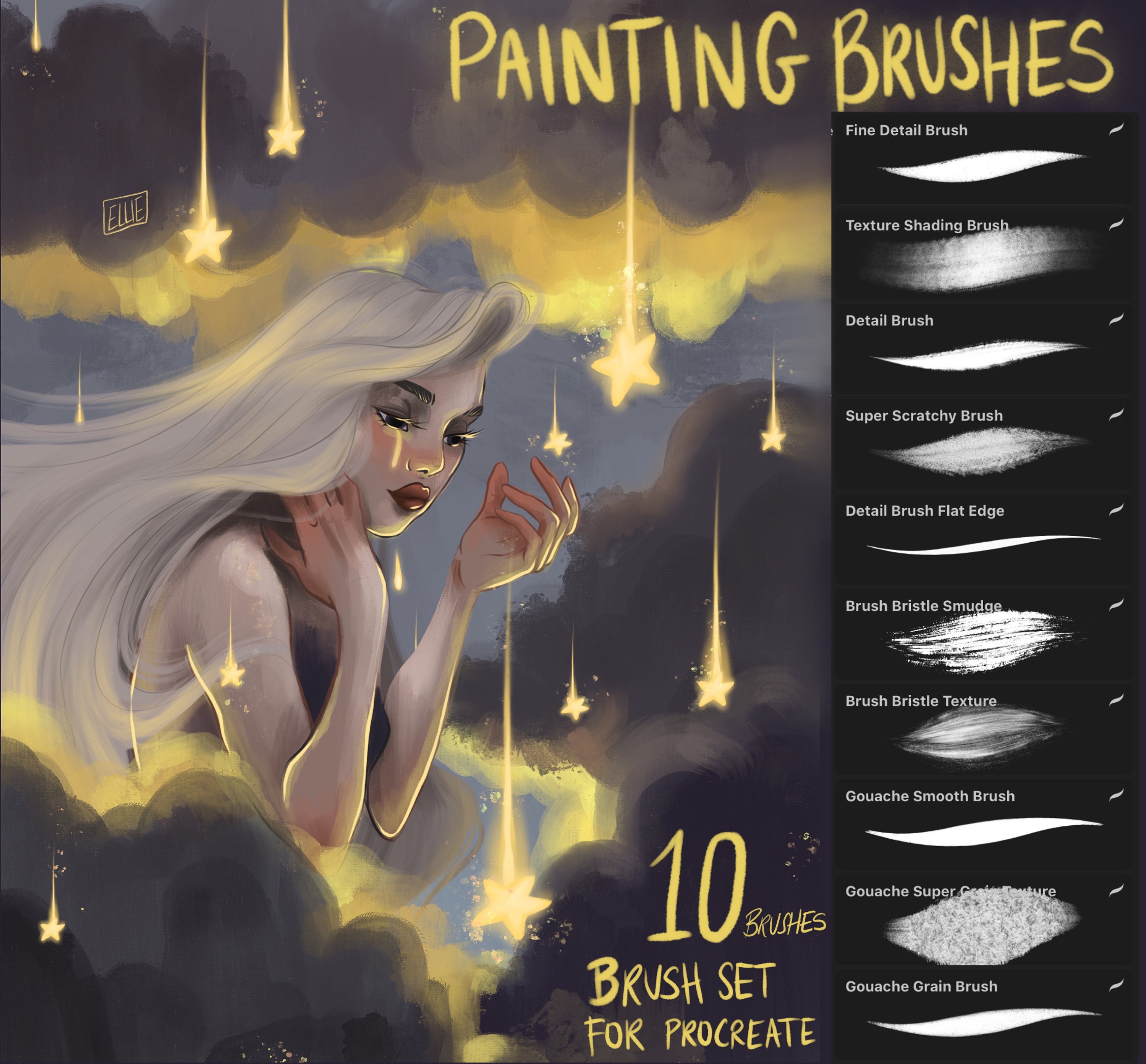 Procreate Brushes for Painting and Textures 10 Brushes Brush | Etsy