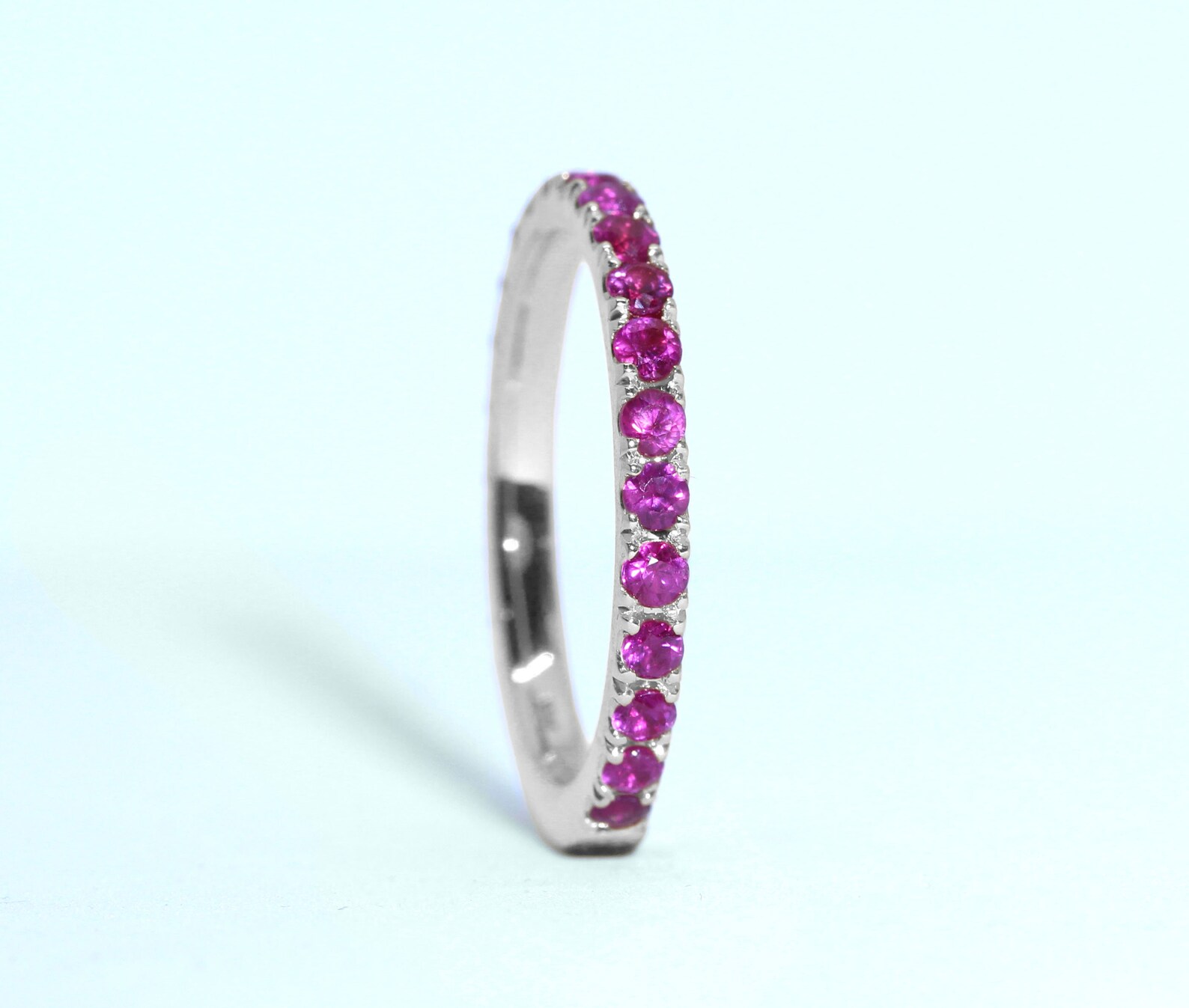 Genuine Natural Ruby Eternity Band Ruby Wedding Ring Ruby - Etsy
