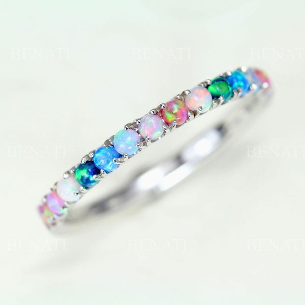 Rainbow Opal Ring - Etsy