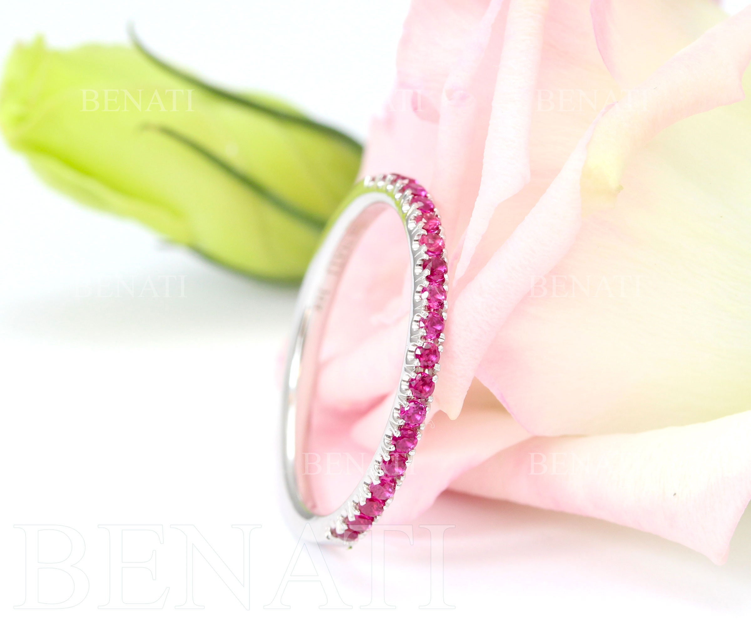 Ruby Eternity Band Ruby Ring Eternity 1.5 mm Wedding Band | Etsy