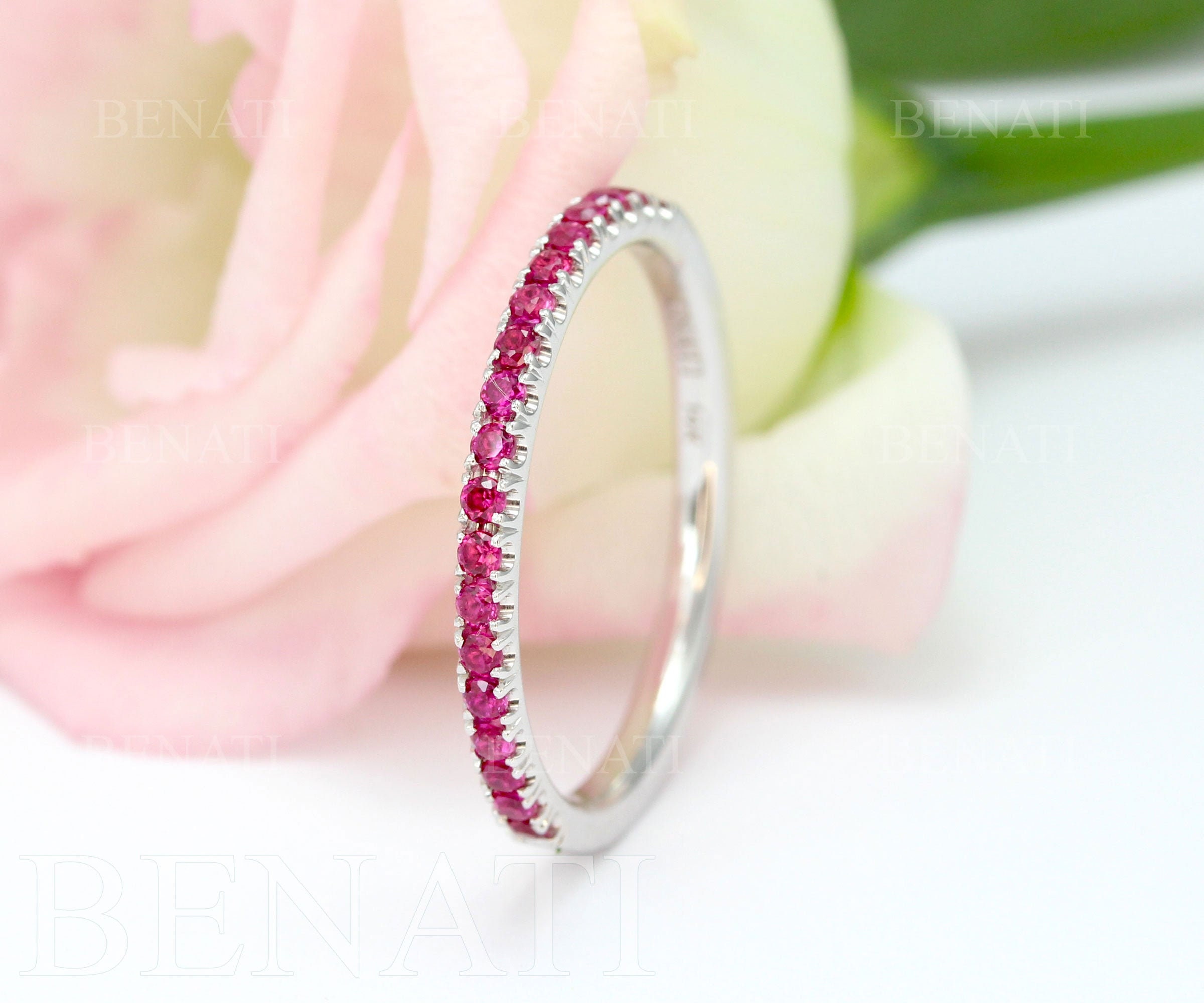 Ruby Eternity Band Ruby Ring Eternity 1.5 mm Wedding Band | Etsy