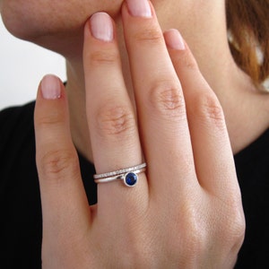 Sapphire Wedding Set, Sapphire Bridal Set, Diamond Wedding Set, Bridal ...