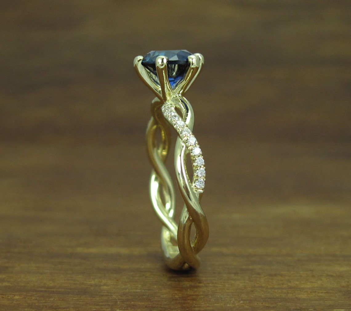 Sapphire Engagement Ring Sapphire Infinity Ring Sapphire - Etsy