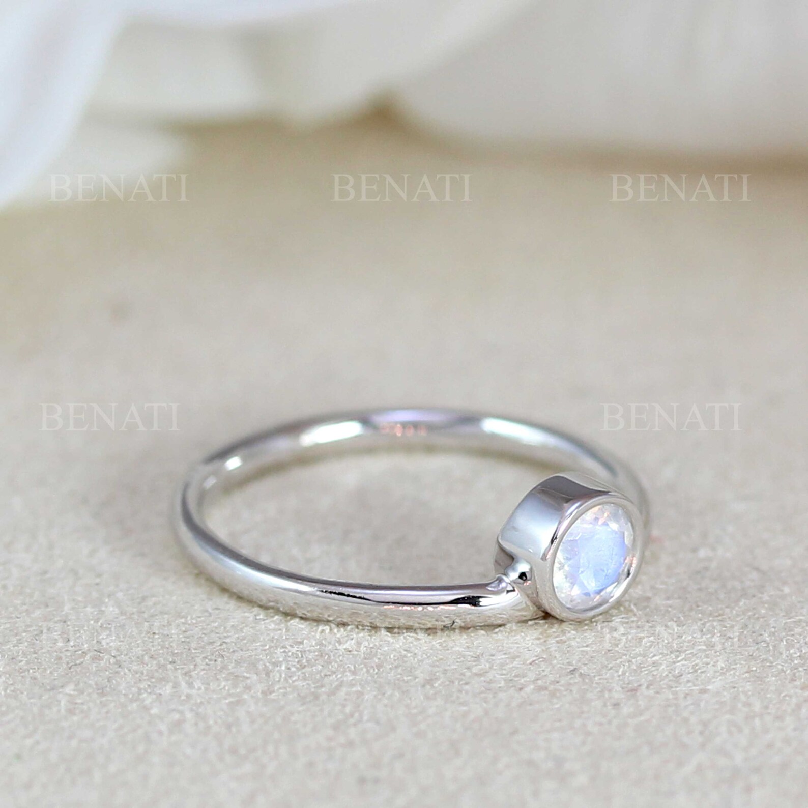 Moonstone Ring Moonstone Stacking Ring Moonstone Dalicate - Etsy