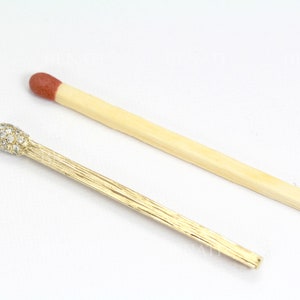 Gold Match Stick Pendant, 14k Match Diamond Pendant, Fire Matchstick ...