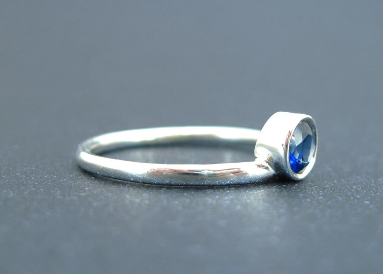Sapphire Ring Minimalist Sapphire Ring Thin Gold Ring - Etsy