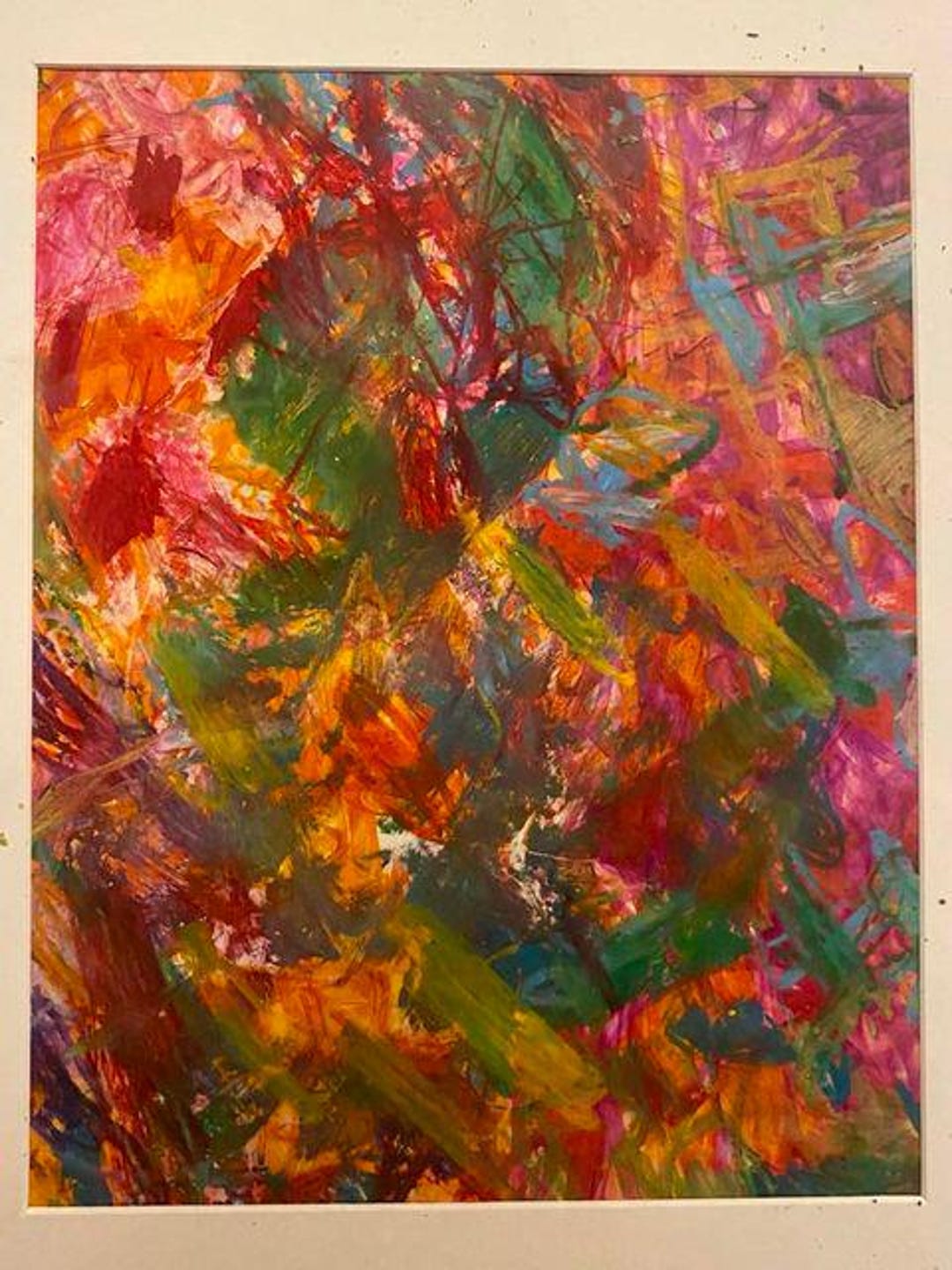 Colorful Expressionist Abstract Oil Pastel Art - Etsy