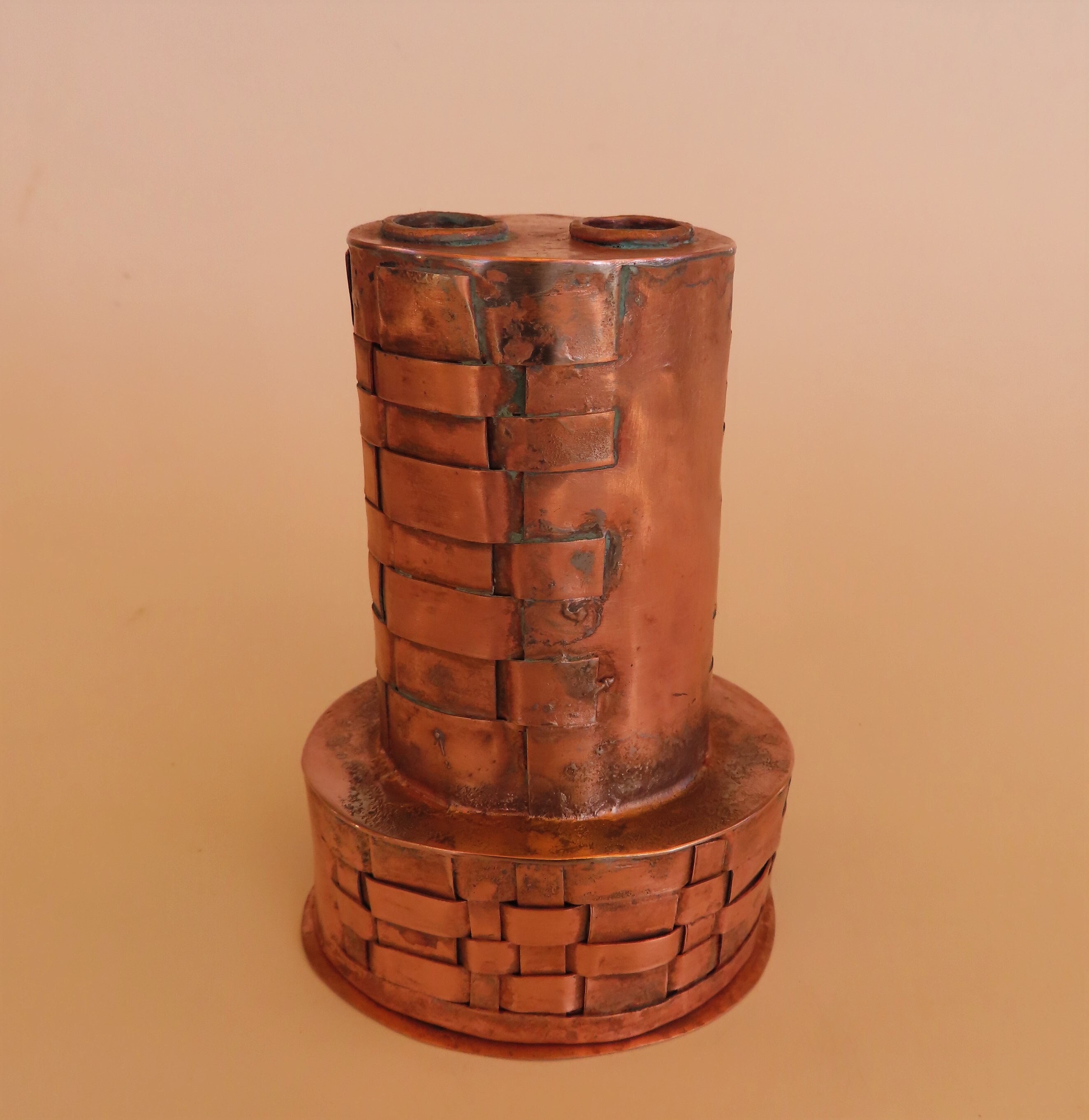 Woven Copper Stacked Two Toothbrush Holder - Etsy