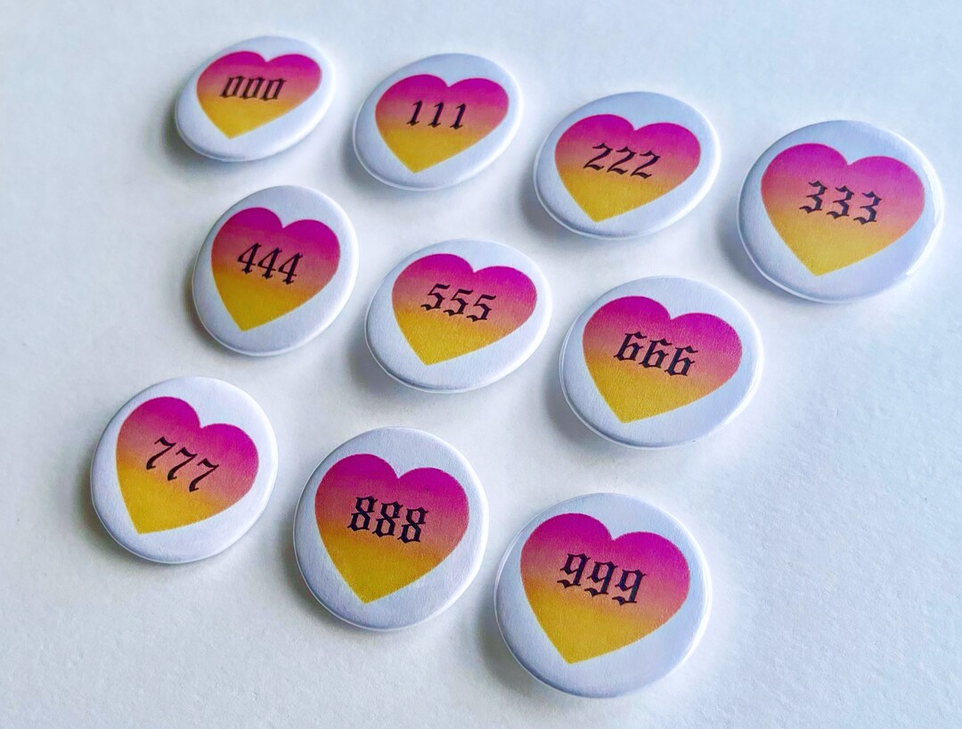 Handcrafted Pink & Orange Heart Shaped Angel Number Personalized 1.25 ...