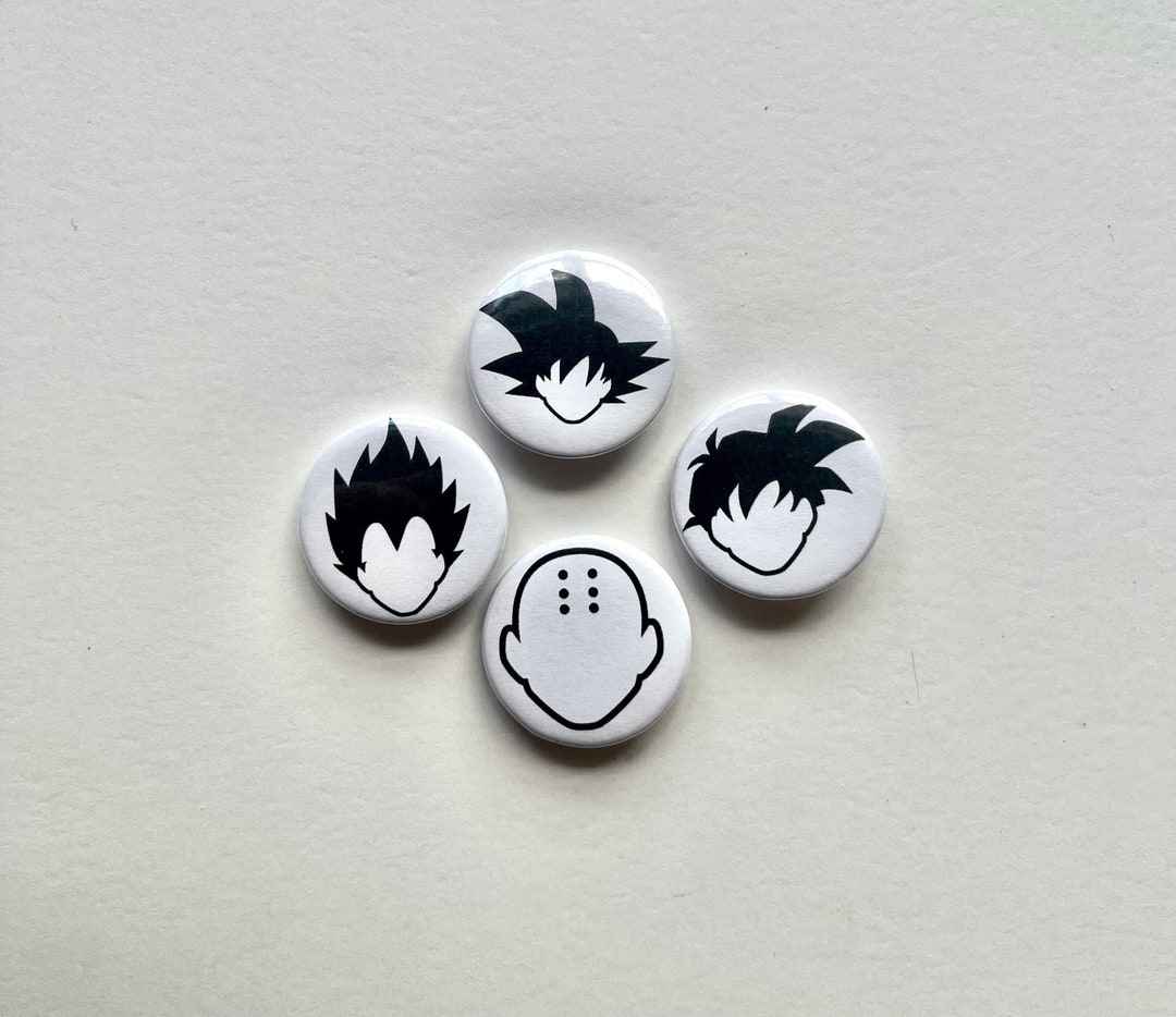 Dragon Ball Z Character Pinback Buttons: Goku, Gohan, Vegeta, Krillin ...