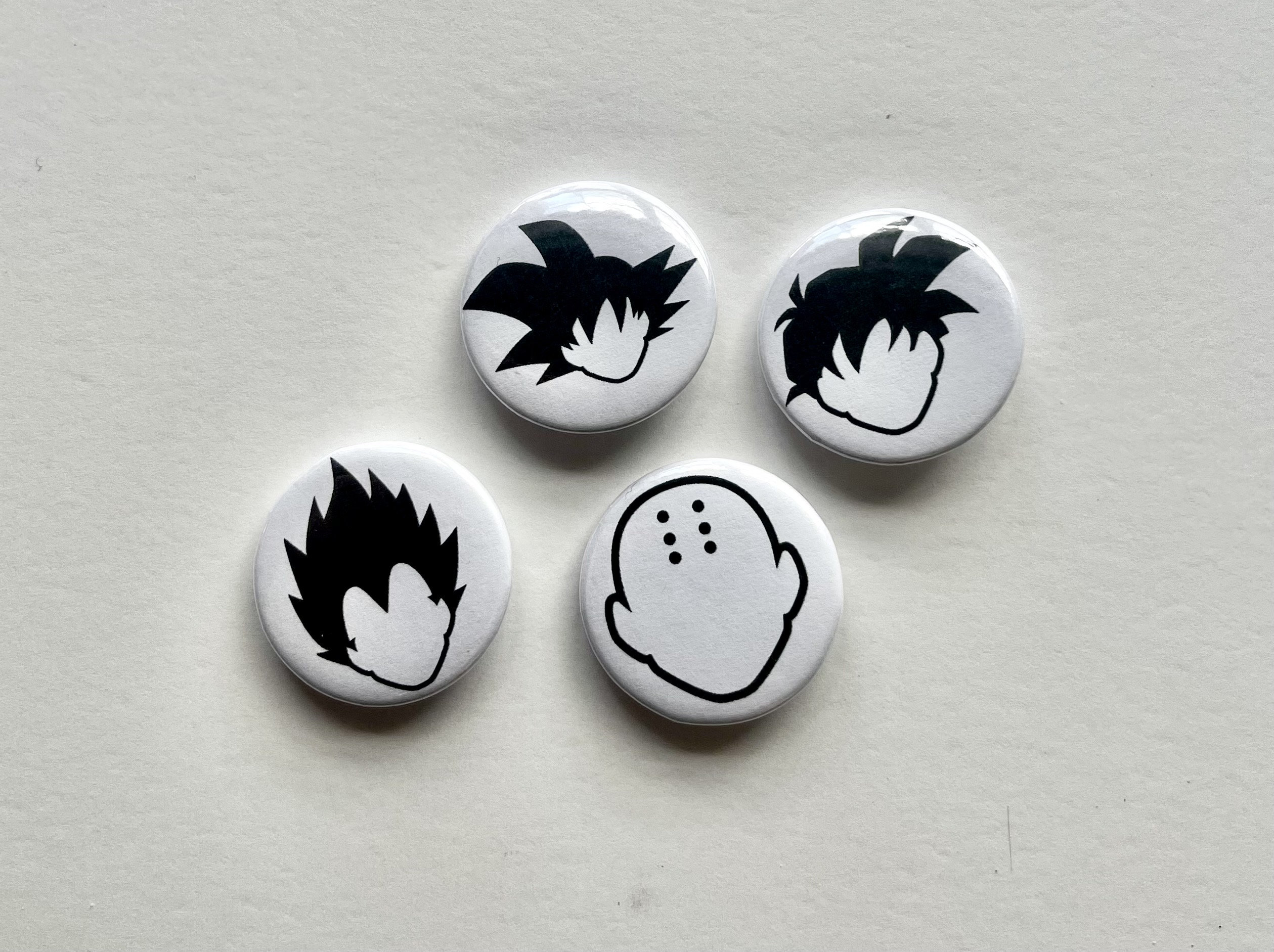 Dragon Ball Z Character Pinback Buttons: Goku, Gohan, Vegeta, Krillin ...